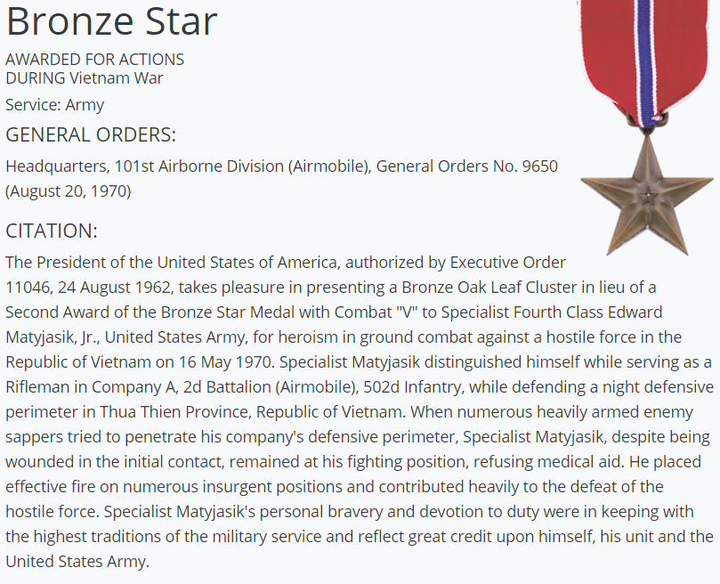 Bronze star with V device. - Operation Triumphus